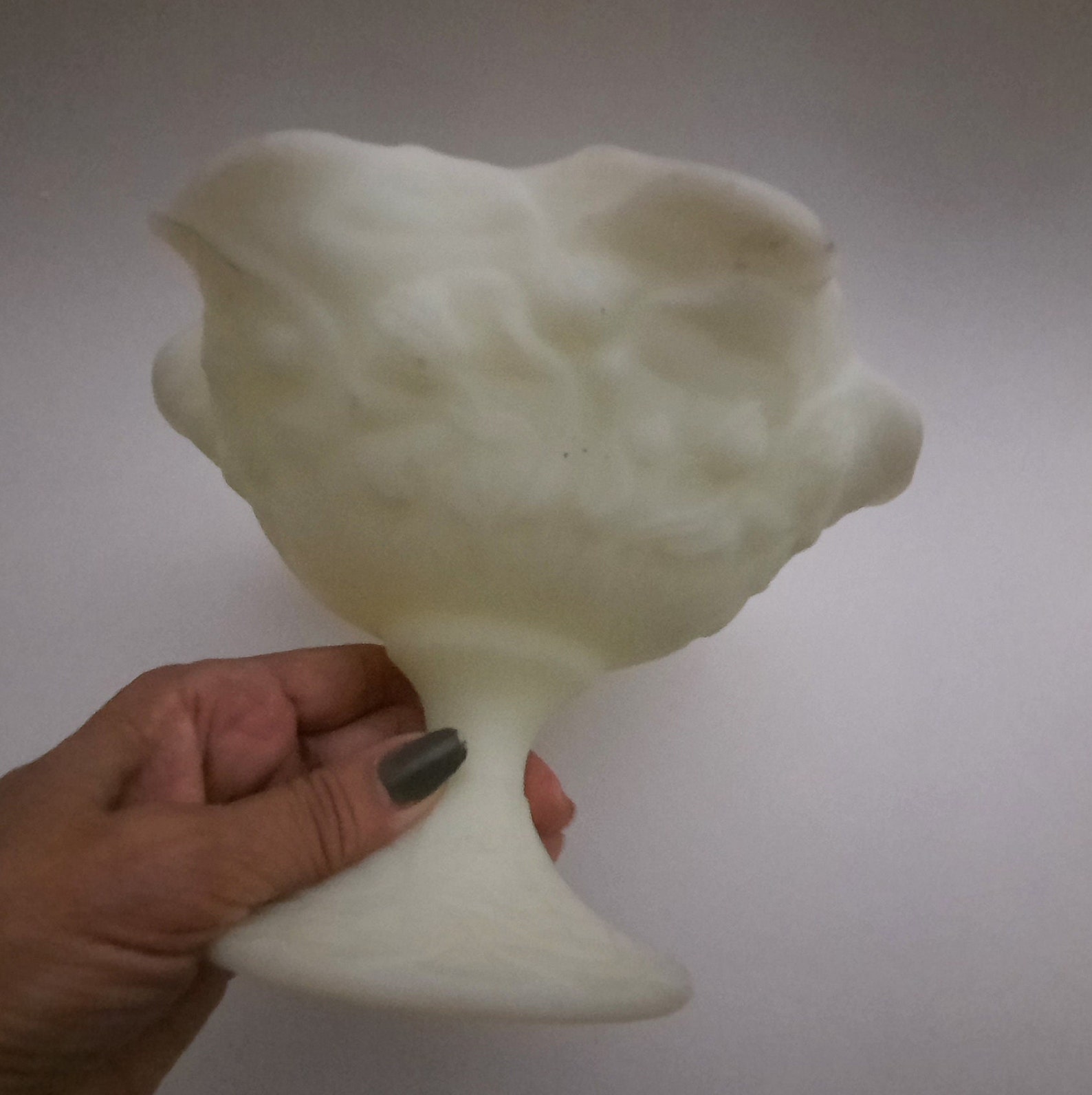 Authentic Fenton Handmade Uranium Glass Ruffled Custard Compote - Etsy