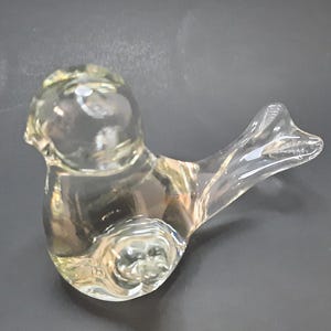 Vintage Glass Paperweight Bird - Etsy