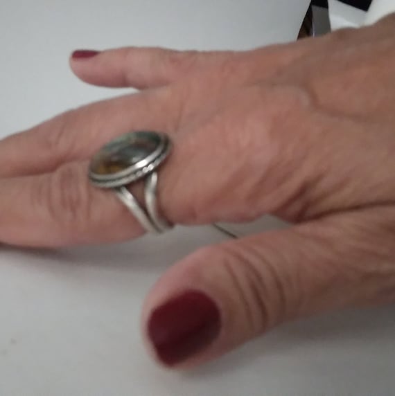 Sterling Silver Agate Ring 925 - Gem