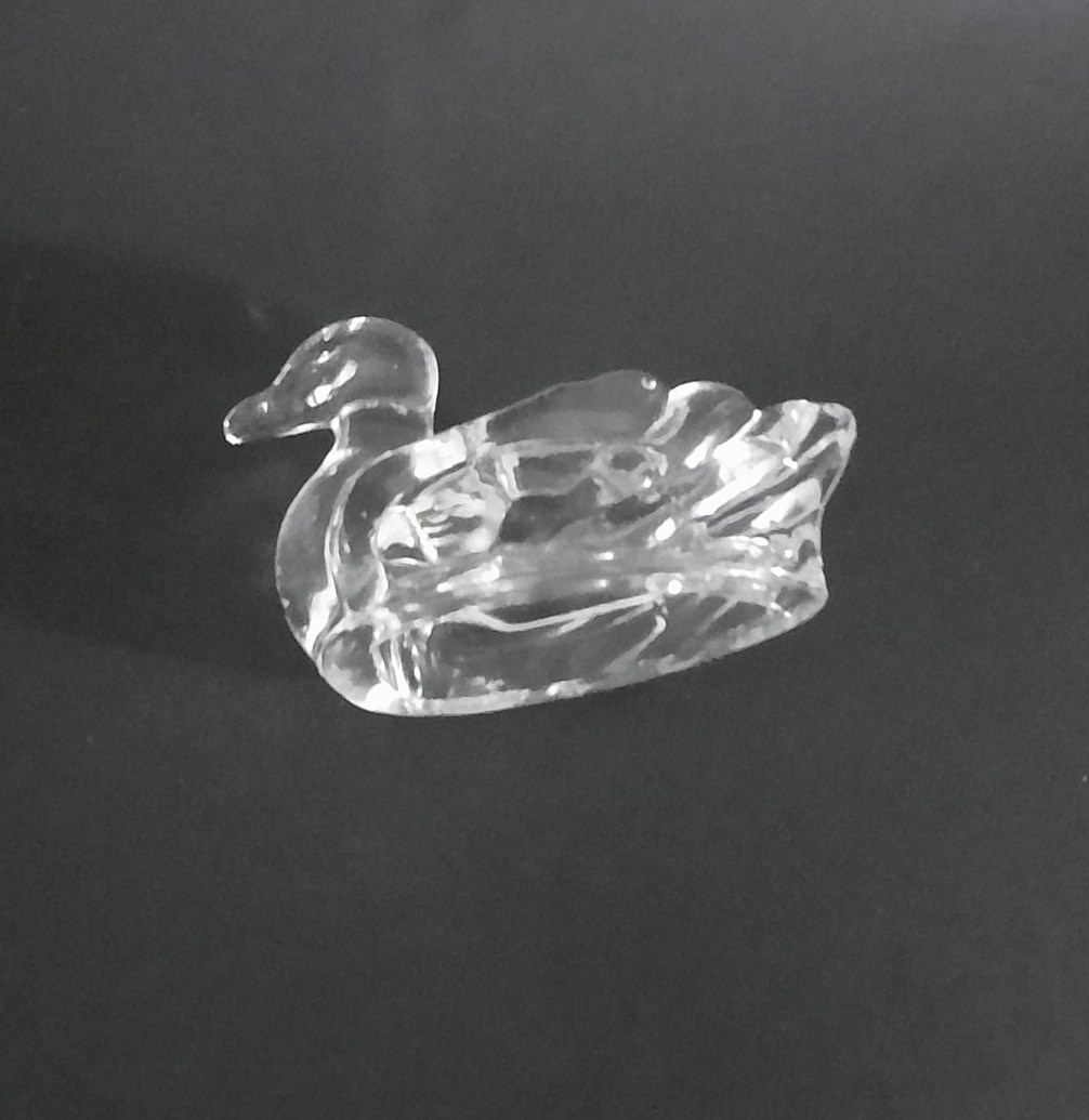 Vintage Clear Glass Duck Figurine Trinket Dish - Etsy