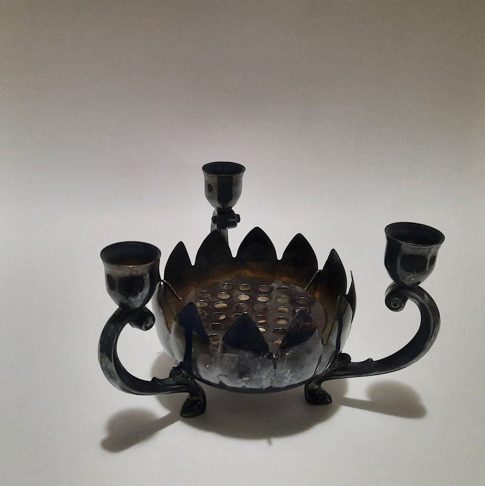 Vintage Leonard Silver Plate Center Piece Flower Frog Three - Etsy