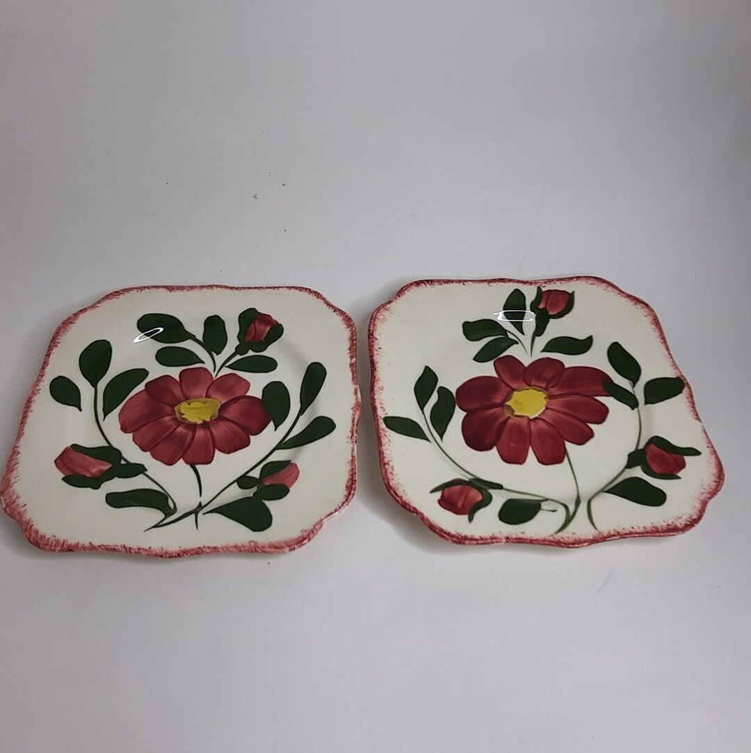 Vintage Hand Painted Under Glaze Southern Potteries Blue Ridge Plates ...