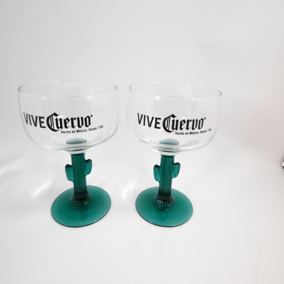 Vive CUERVO Margarita Mexican Glasses Cactus Stem - Etsy