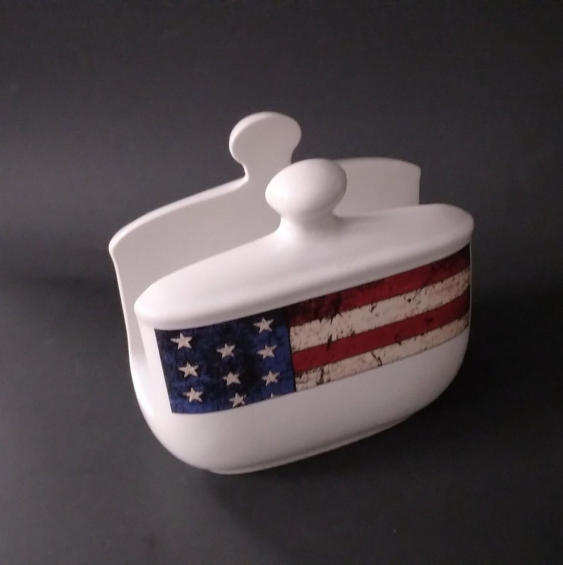 Vintage Colonial 1997 Warren Kimble Flag Napkin Holder - Etsy