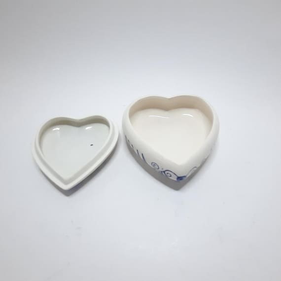 Vintage Delfts Blauw Holland Ceramic Heart Shaped Tri… - Gem