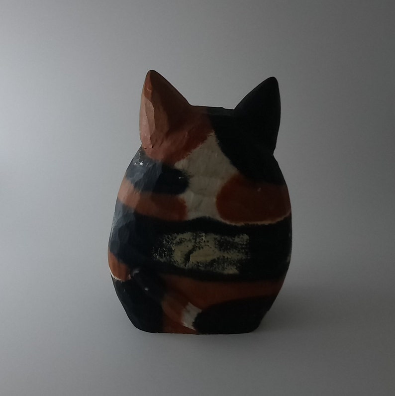 James Haddon Wooden Whimsical Black and Brown Cat Handcrafted - Etsy