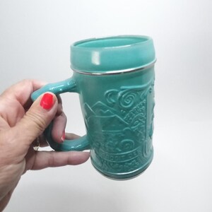 Vintage Blue Teal German Beer Stein Mug - Etsy