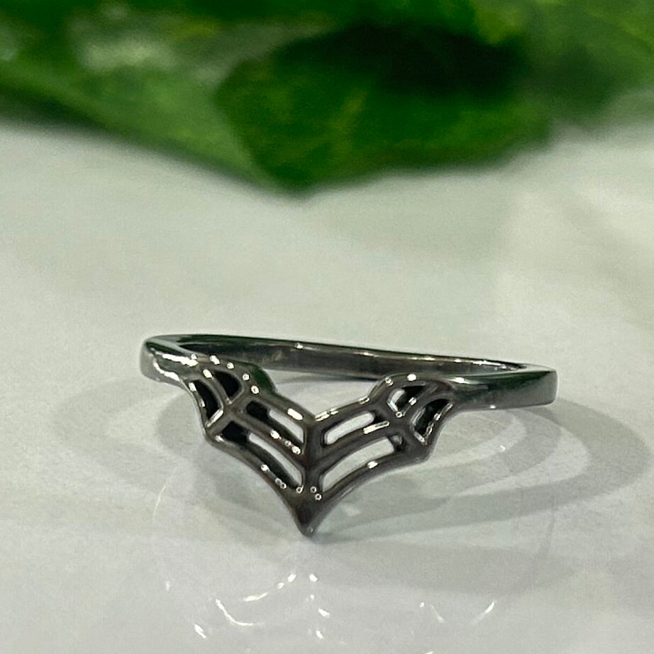 Spider Web Ring Spooky Ring Gothic Jewelry Dainty Stacking Band 14K ...