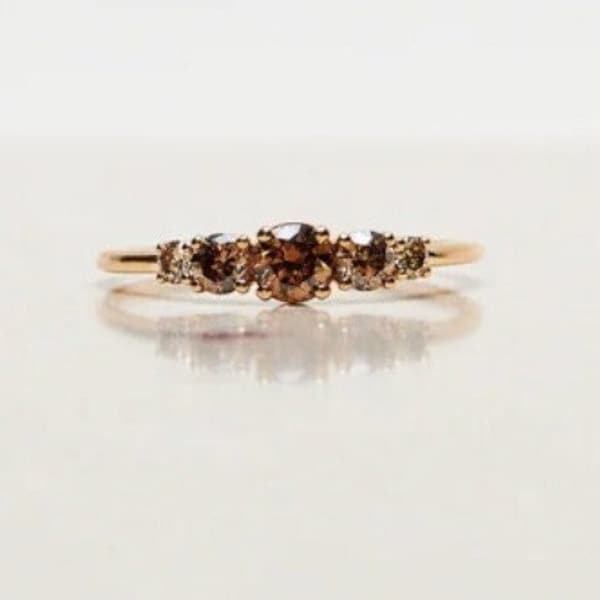 Brown Diamond Ring - Etsy