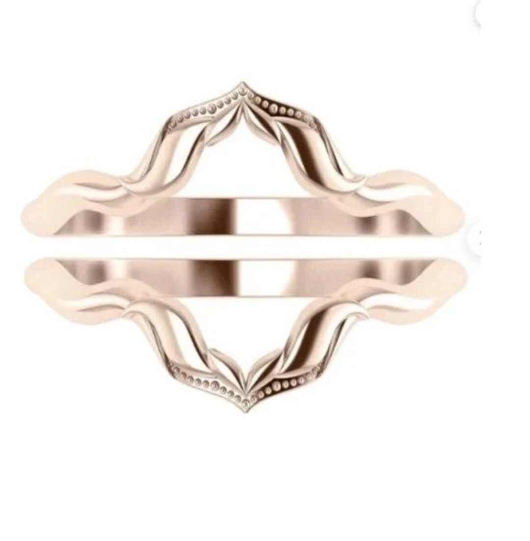 Plain Ring Guard Engagement Ring Enhancer Wedding Band Ring 14K Rose ...