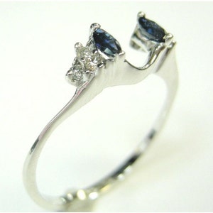 Marquise Cut Sapphire Ring Guard Sterling Silver Wedding Ring Enhancer ...