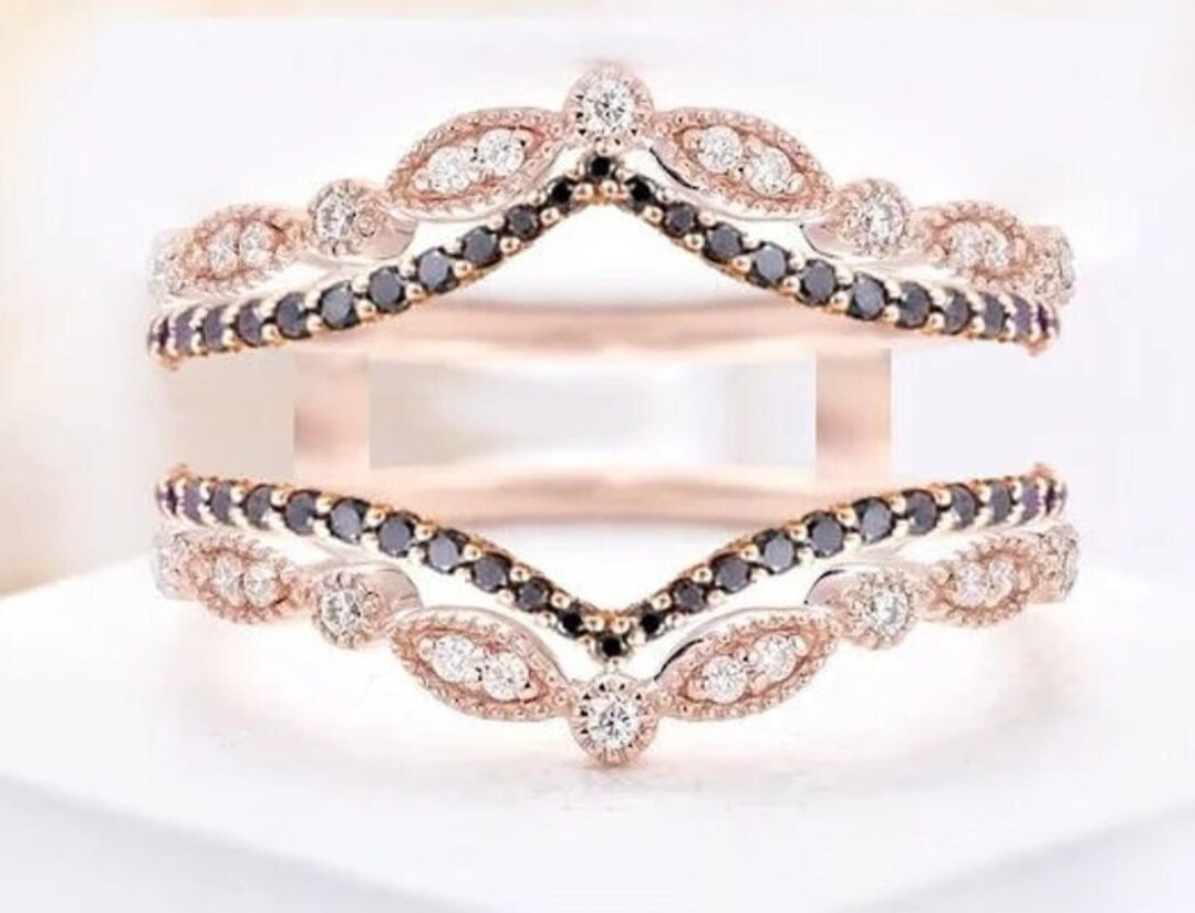 Diamond Enhancer Wedding Band Vintage Black Diamond Curved Enhancer ...