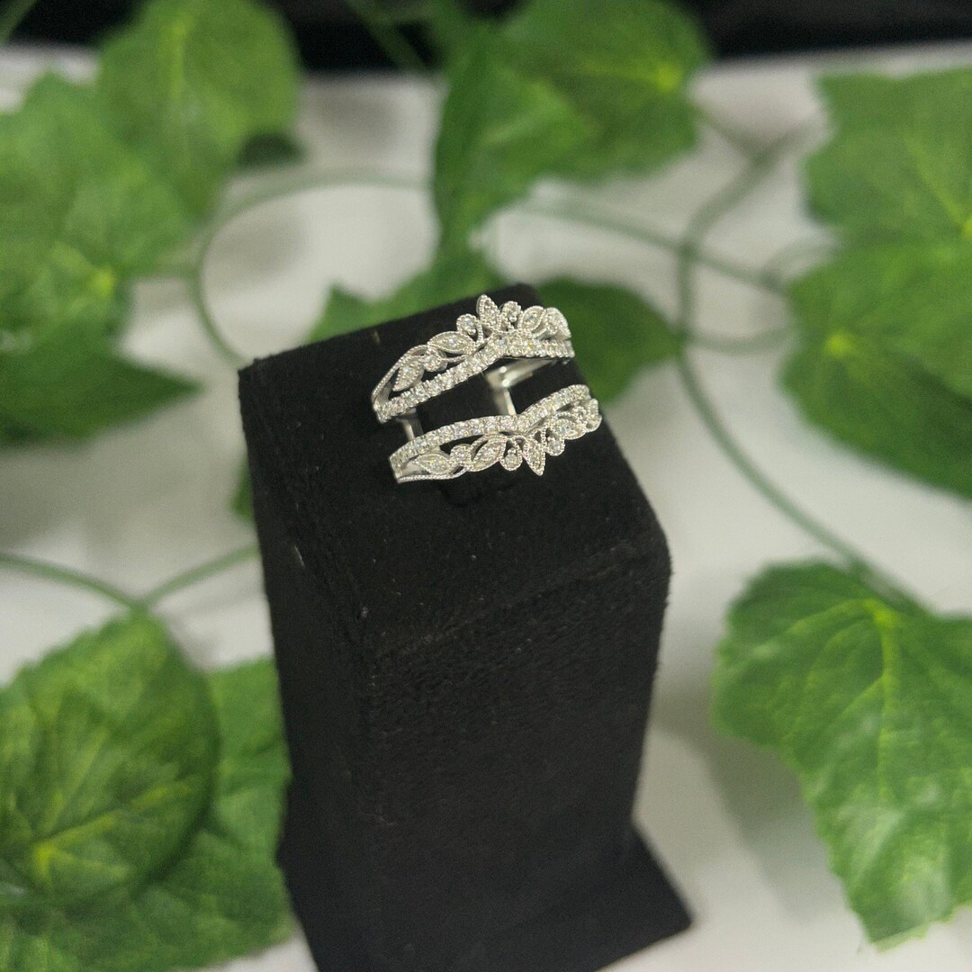 Art Deco Ring Guards Vintage Diamond Ring Enhance Wrap Gold Vermeil ...