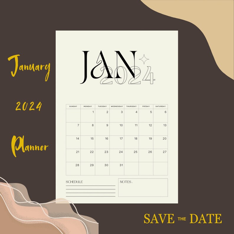 Your Monthly Planner 2024 Aesthetic Planner, Daily Planner, 2024 ...