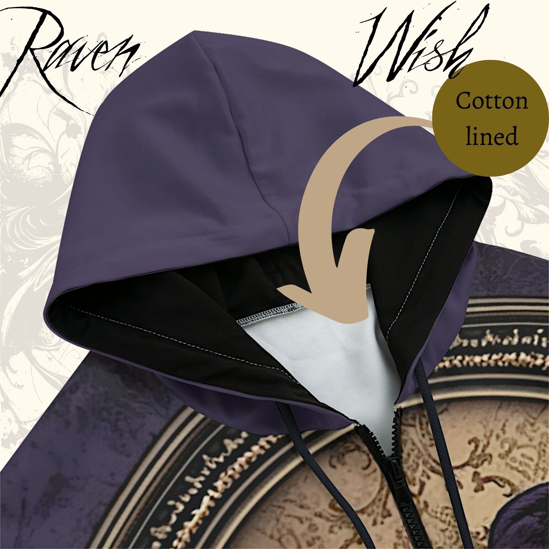 Purple Raven Queen Gothic Victorian Hoodie Delicate Corvid - Etsy