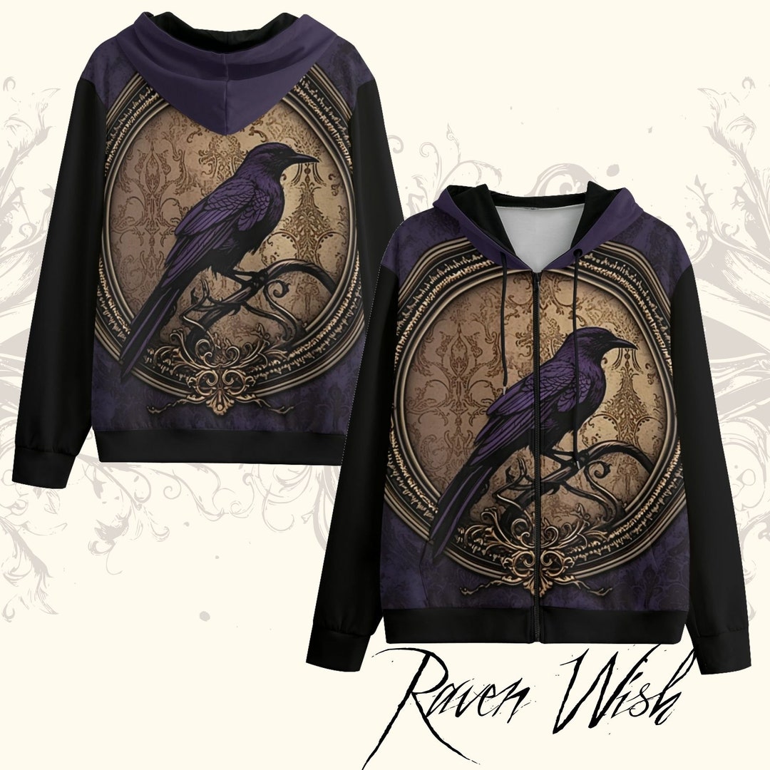 Purple Raven Queen Gothic Victorian Hoodie Delicate Corvid - Etsy