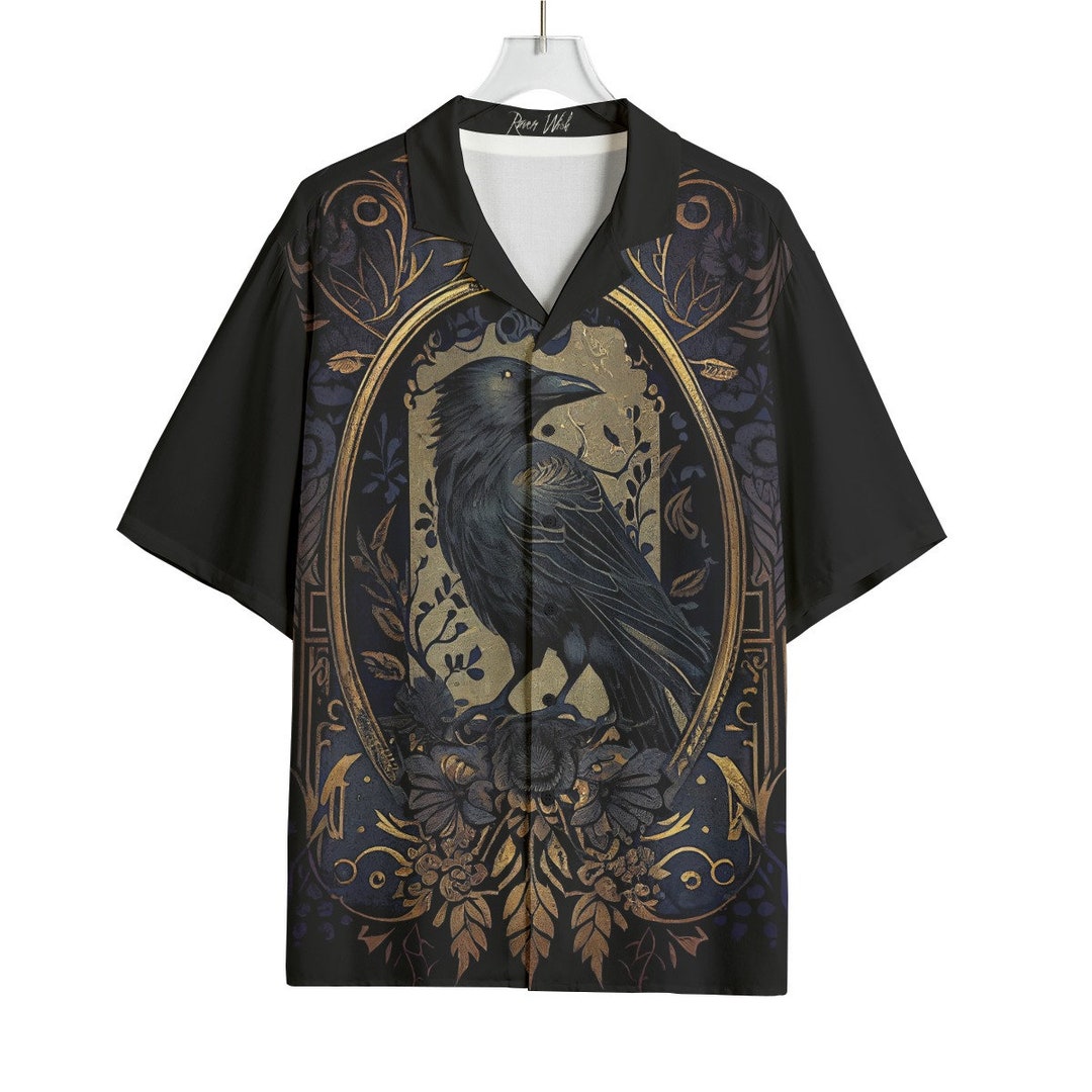 Golden Raven Gaurdian Bowling Shirt Gothic Clothes Odin Warlock Empath ...