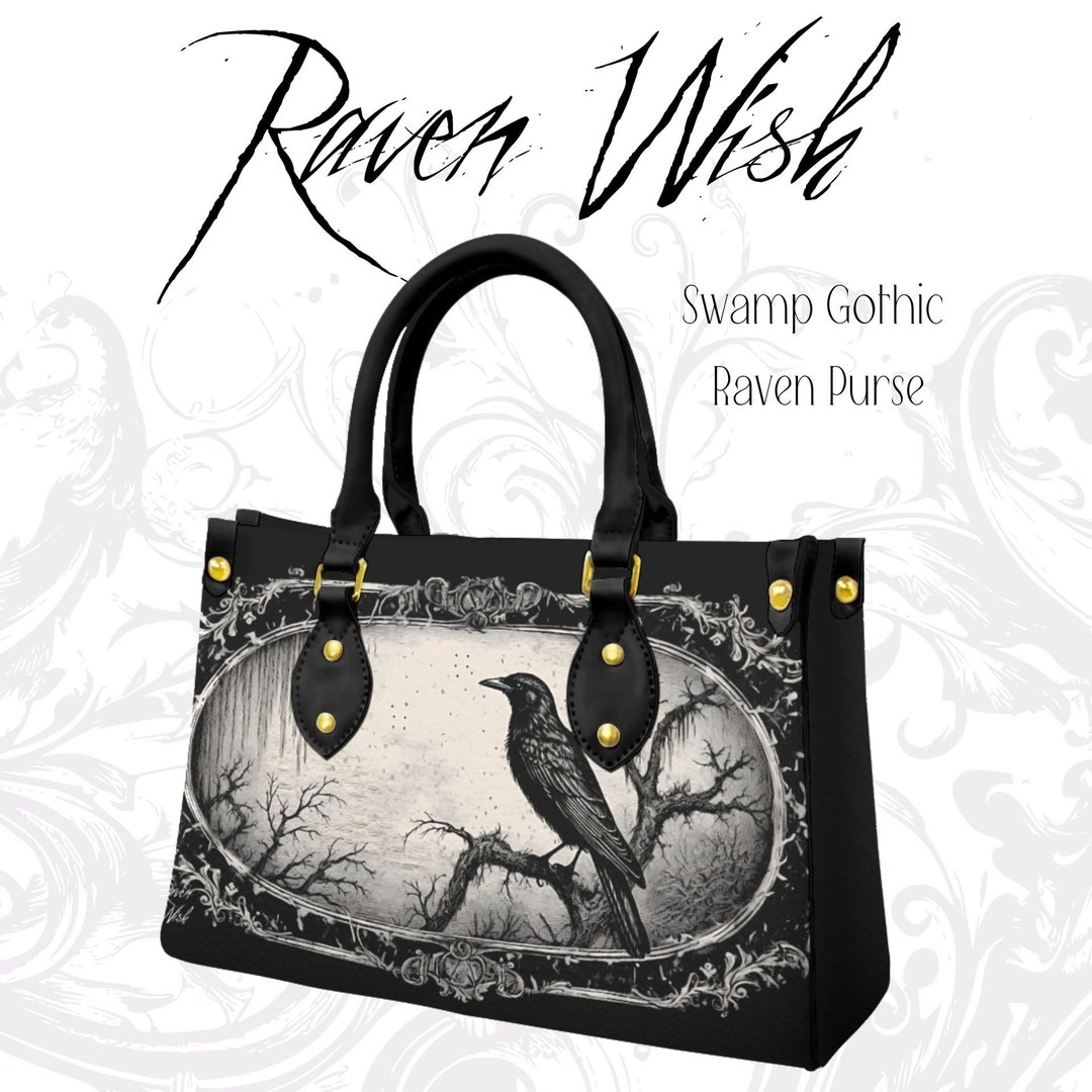 Swamp Gothic Raven Purse Edgar Allan Poe Emo Scene Unique Goth Crow Bag ...