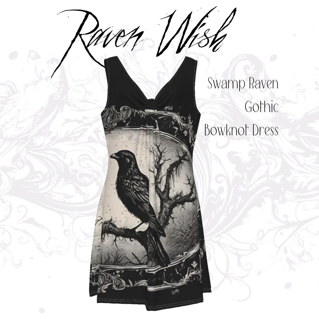 Gothic Swamp Raven Shirt Dress Flattering Sleeveless Goth - Etsy