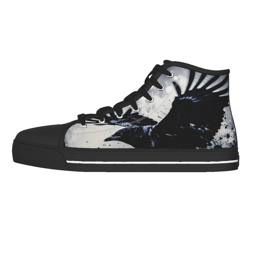 Raven's Grit Shoes Nonbinary Gothic Sneakers Halloween Crowcore Witchy ...