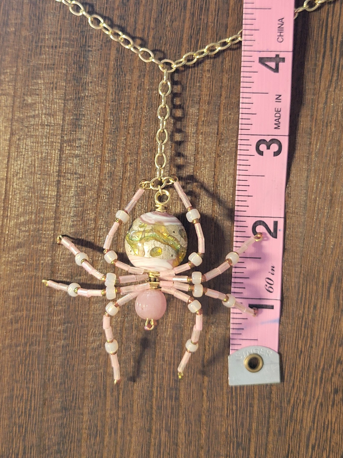 Beaded Spider Necklace-pink - Etsy
