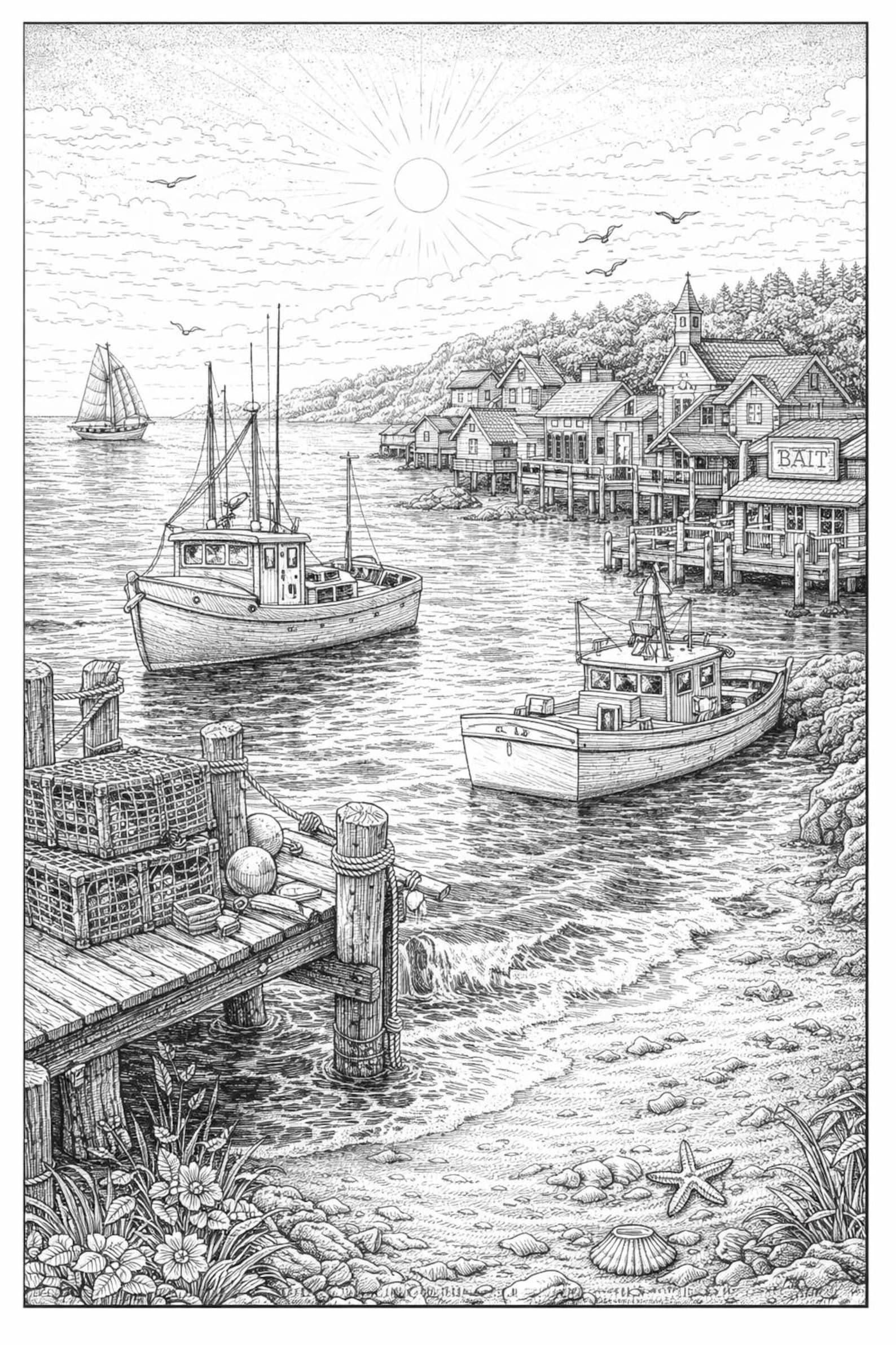 Coastal Scenery Coloring Book for Adults – Relaxing Ocean Views (volume ...