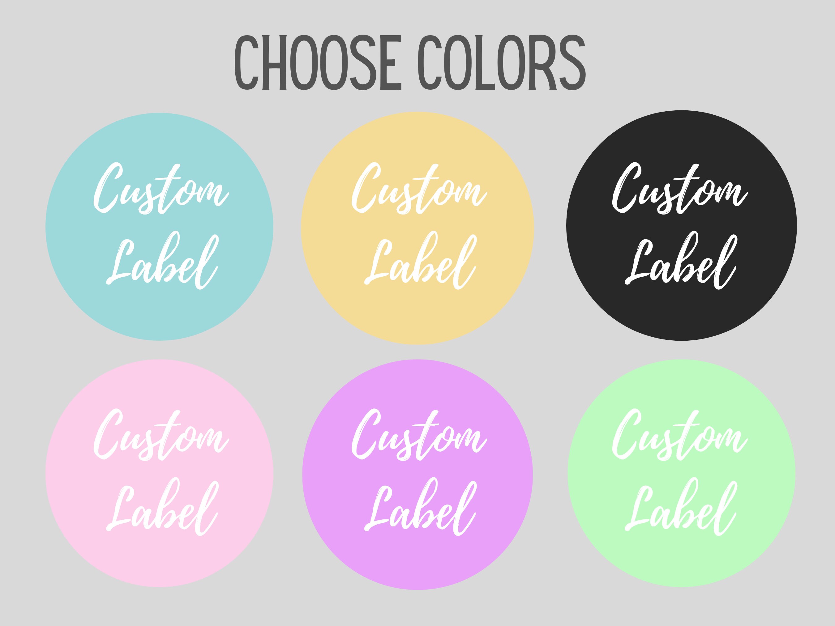 Printable Stickers/labels With Custom Fonts and Colors, Circle Labels ...