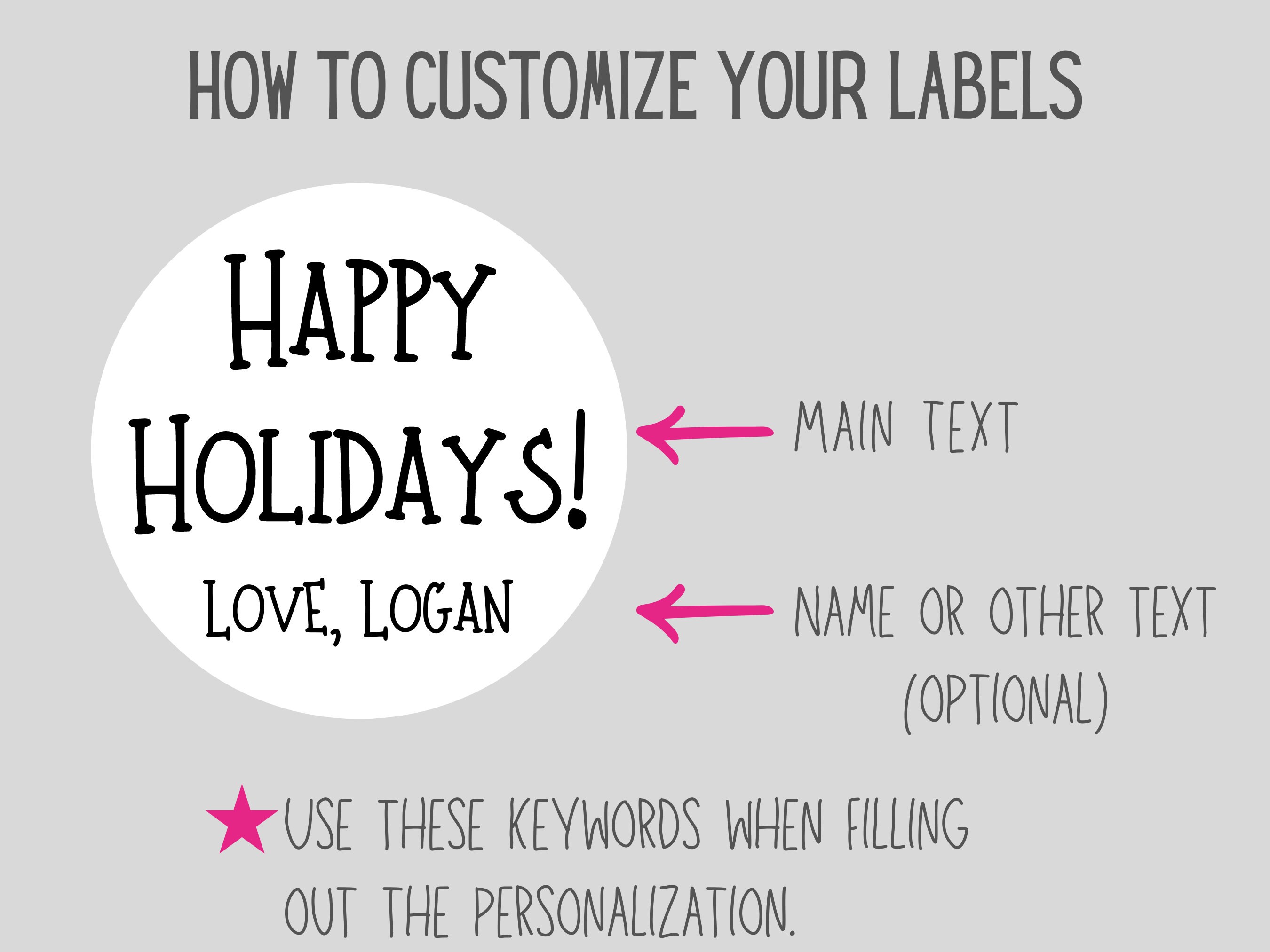 Printable Stickers/labels With Custom Fonts and Colors, Circle Labels ...