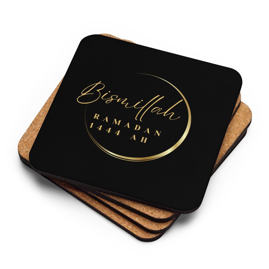 Islamic Coaster - Bismillah Ramadan - Cork-back (customizable Option ...