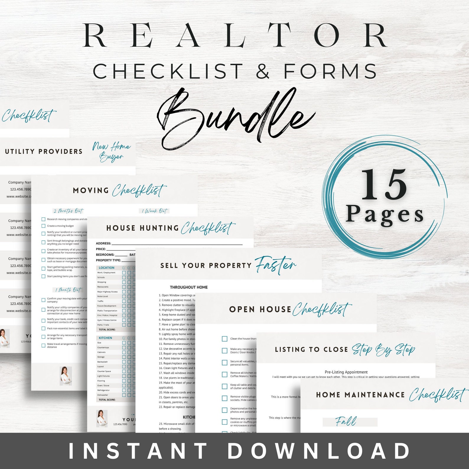 Modern Realtor Checklist Forms Bundle, Canva Templates, Realtor Guide ...