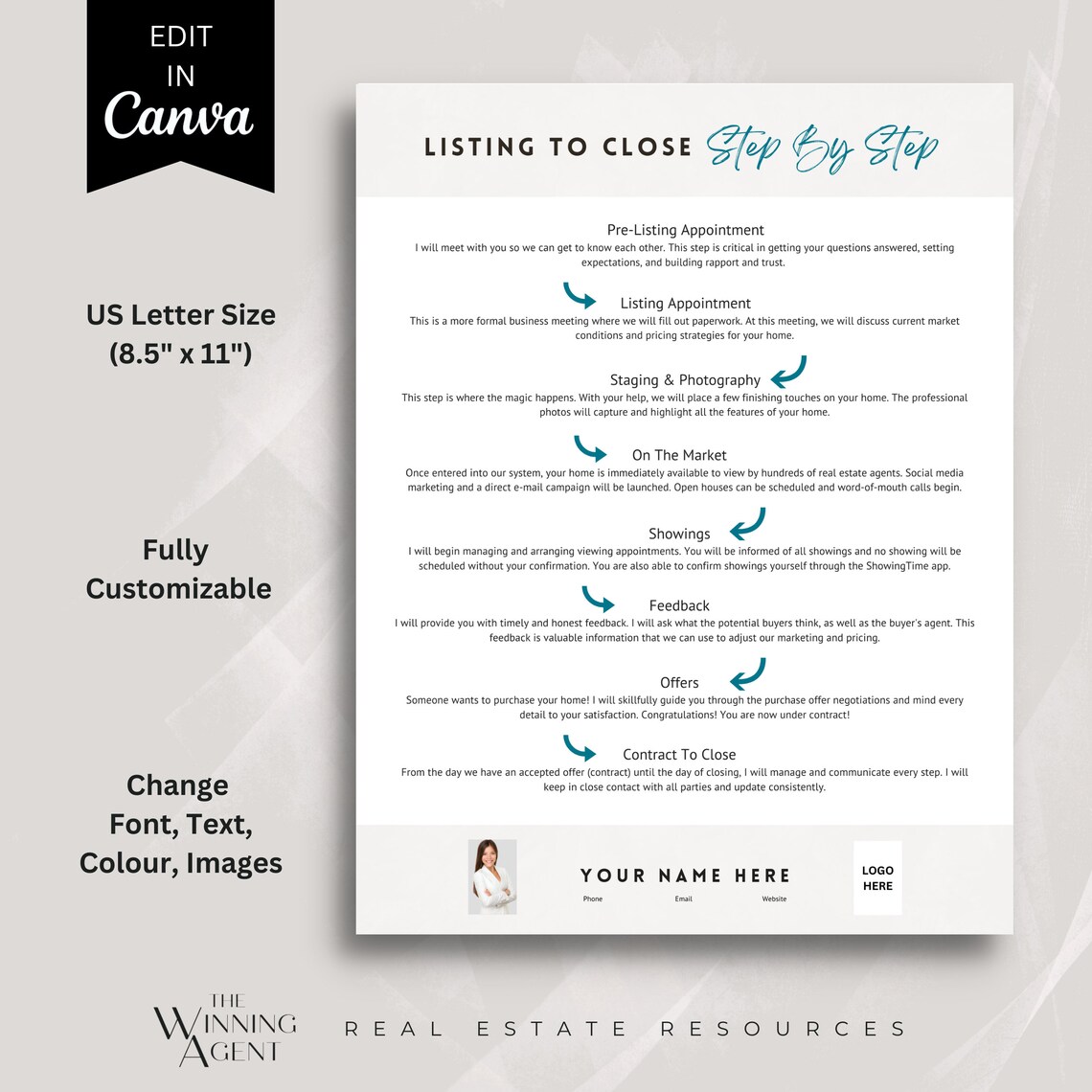 Modern Realtor Checklist Forms Bundle, Canva Templates, Realtor Guide ...