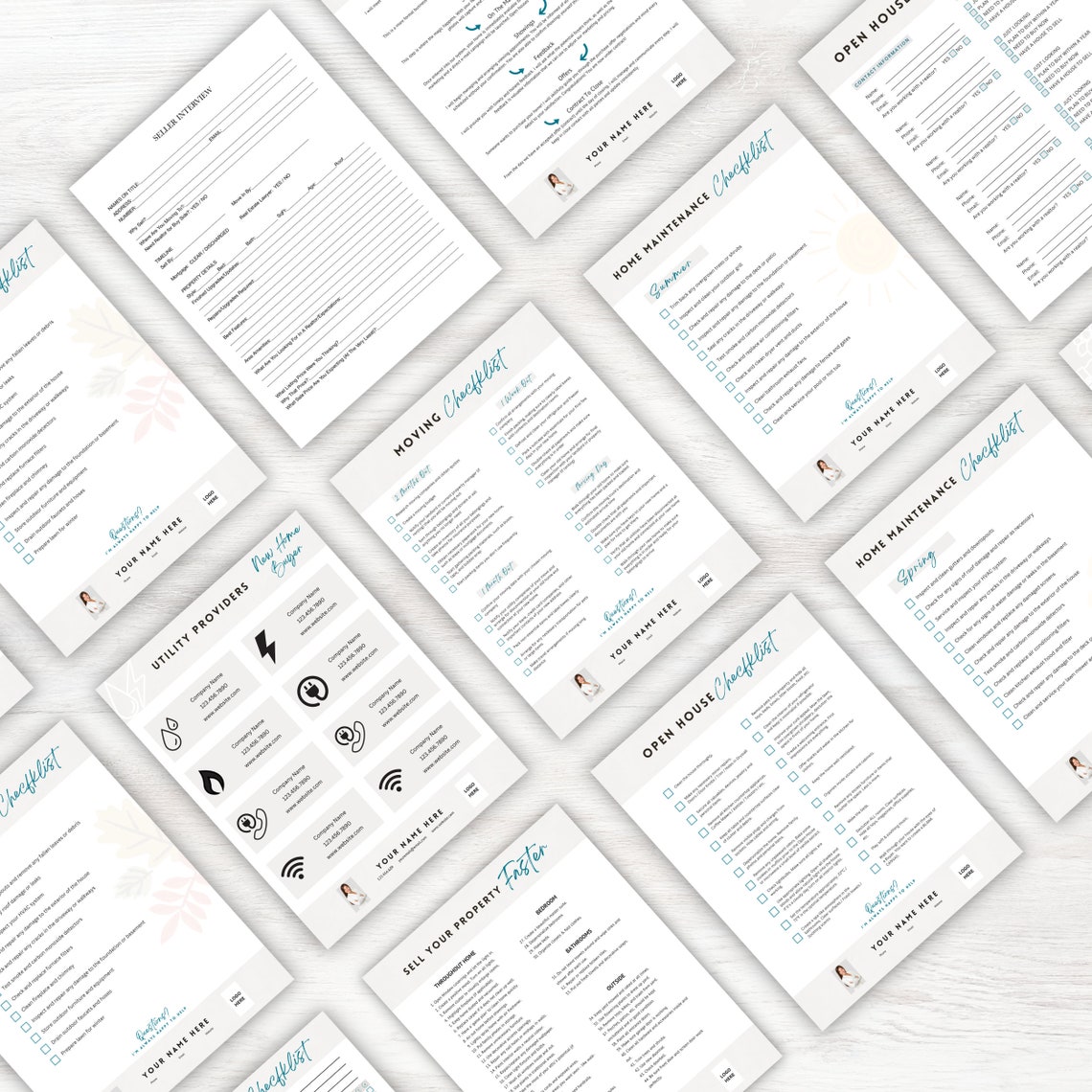 Modern Realtor Checklist Forms Bundle, Canva Templates, Realtor Guide ...