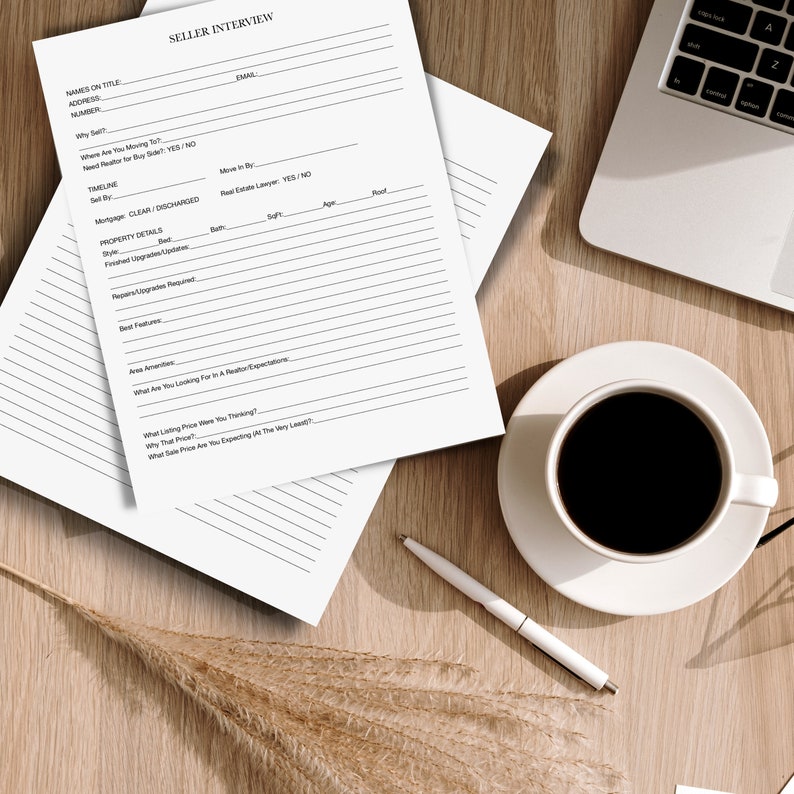 Home Buyer Seller Interview Forms, Questionnaire, Real Estate Marketing ...