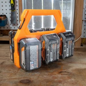 Ridgid Battery Caddy Powerslide Carrier 6 Wall Mount Battery Storage ...