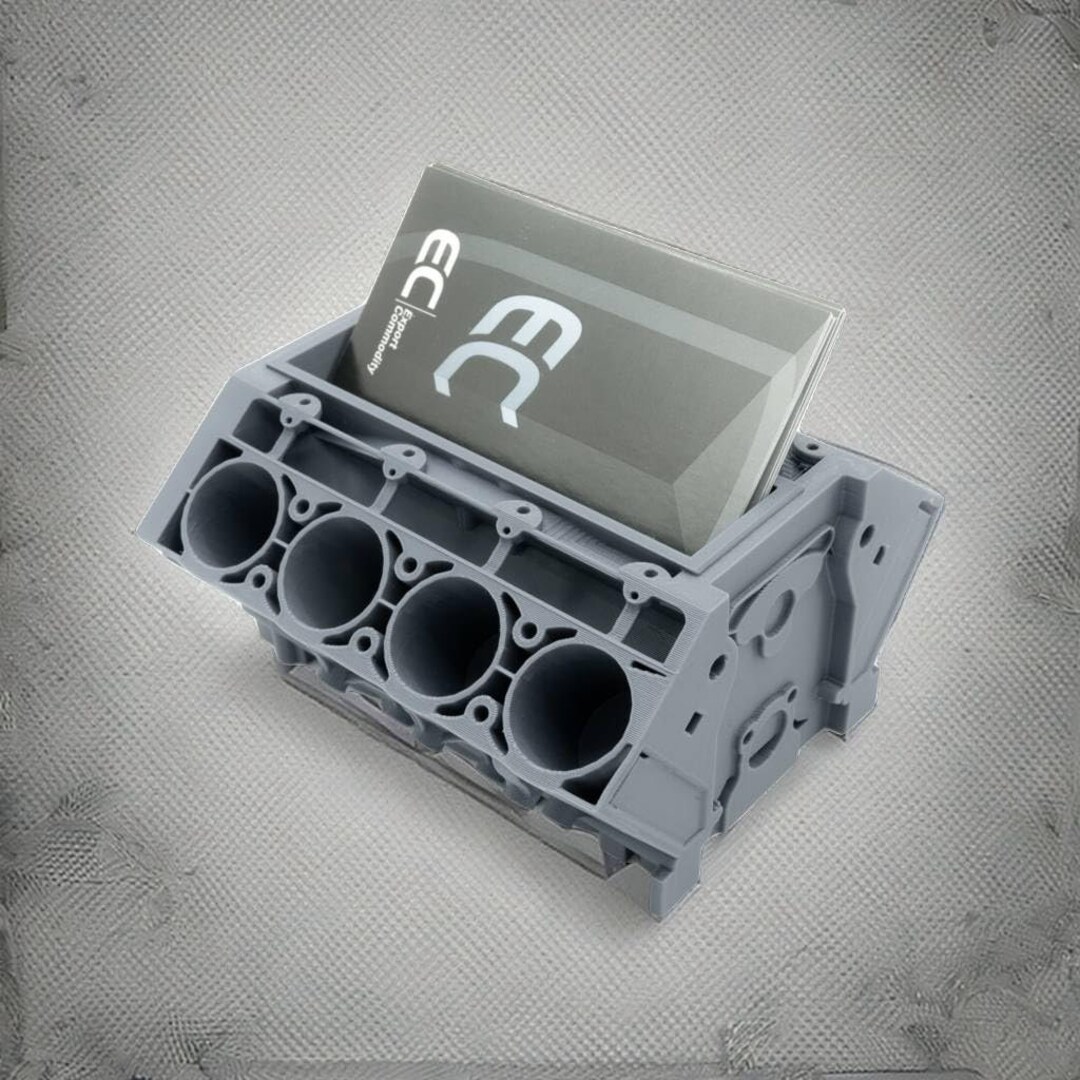 Revved-up Organizer: 3D Printed Engine Block Business Card Holder Your ...