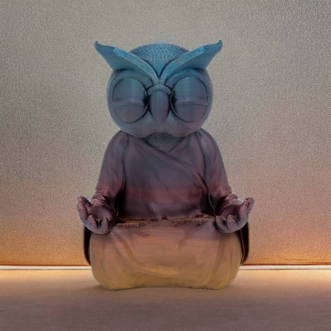 Whimsical Wisdom: 3D Printed Zen Owl Your Meditative - Etsy