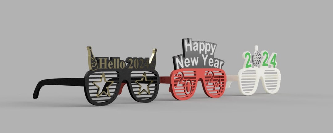 2024 Plastic Glasses Happy New Year's Eve Glasses Party Photo Prop ...