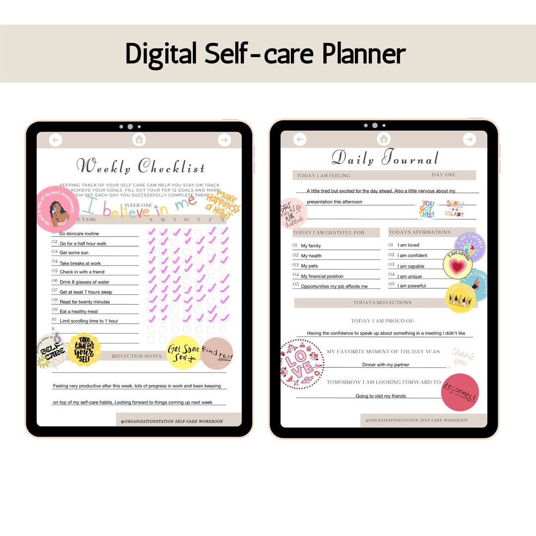 30-day Self-care Journal, Digital Journal, Self Care, Goodnotes Planner ...