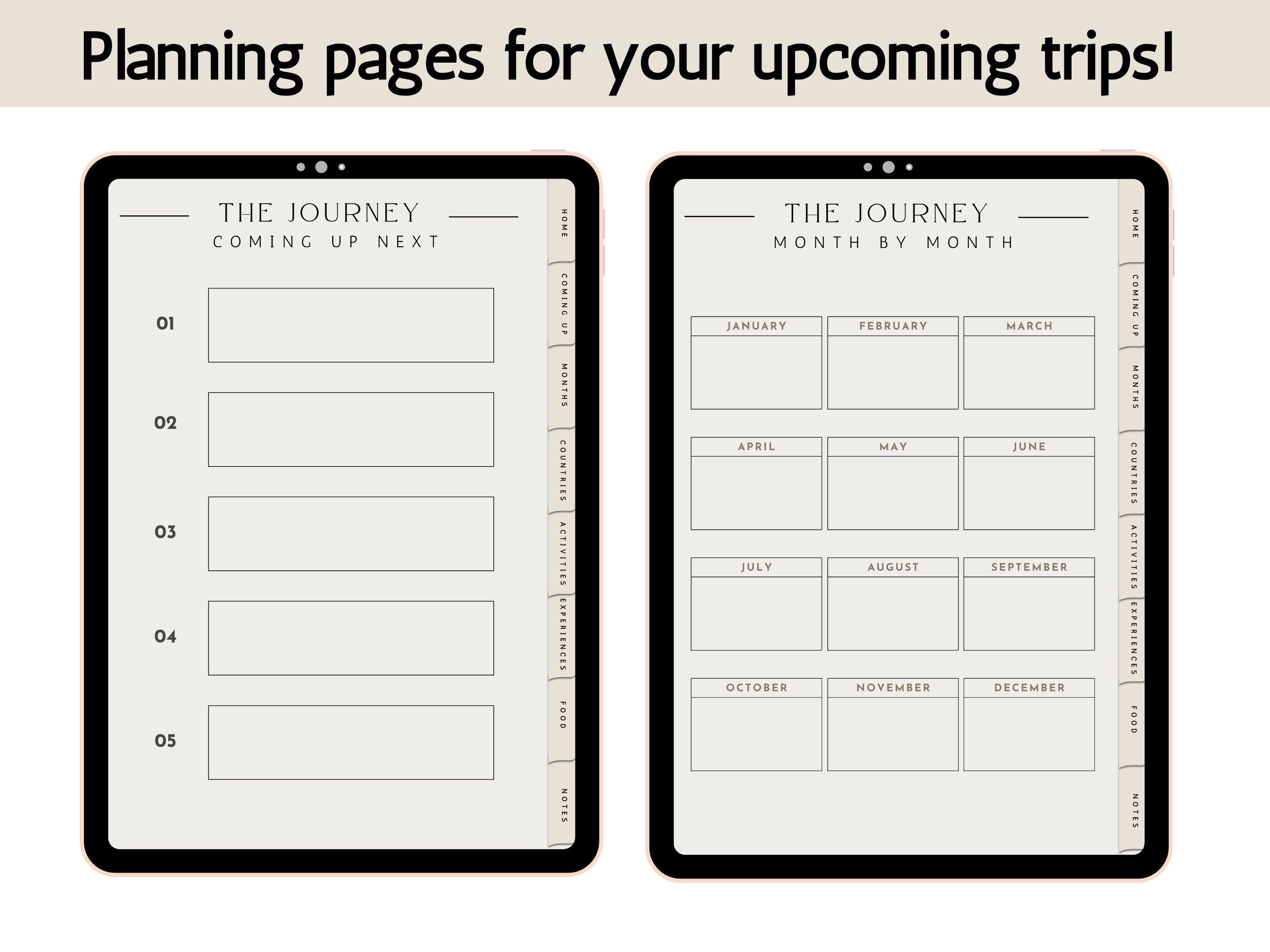 Digital Travel Bucket List Digital Travel Journal Goodnotes Notability ...