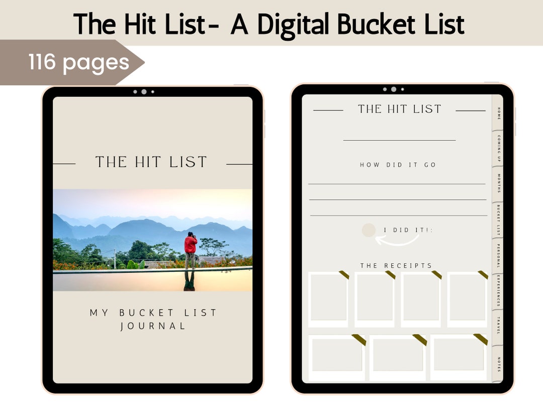 Digital Bucket List | Bucket List | Digital Journal | Goodnotes ...
