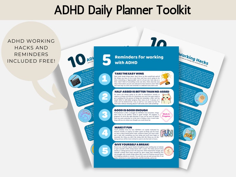 ADHD Daily Planner (made by an Adhder), to Do List, PRINTABLE Adult ...
