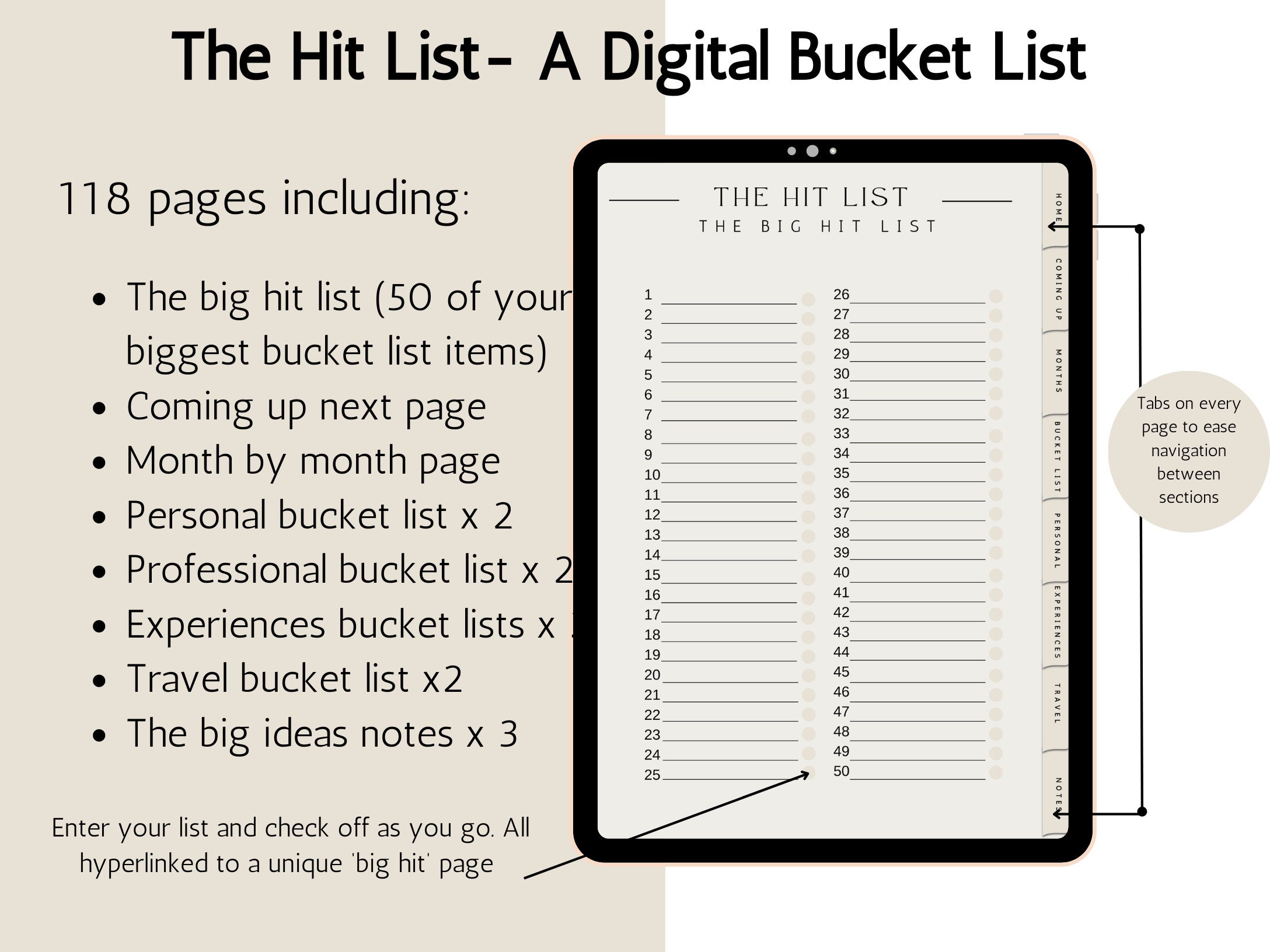 Digital Bucket List Bucket List Digital Journal - Etsy