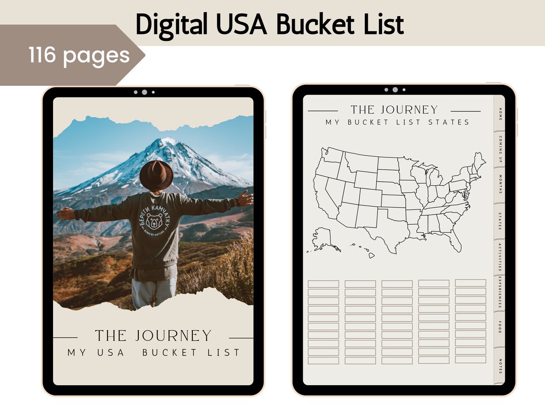 Digital USA Bucket List | Digital Travel Journal | Goodnotes ...