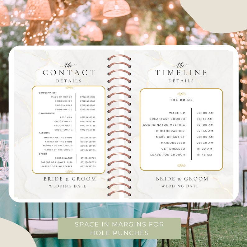 Wedding Day Binder Template, Wedding Day Information, Wedding ...