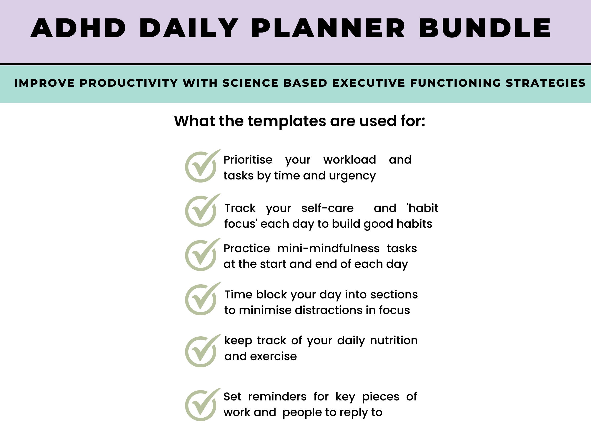 ADHD Daily Planner made by an Adhder to Do List PRINTABLE - Etsy