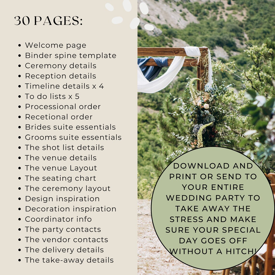 Wedding Day Binder Template, Wedding Day Information, Wedding ...