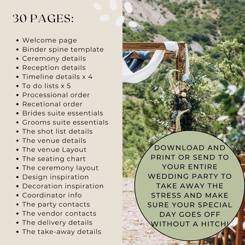 Wedding Day Binder Template, Wedding Day Information, Wedding ...