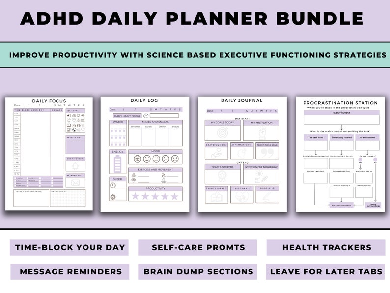 ADHD Daily Planner (made by an Adhder), to Do List, PRINTABLE Adult ...