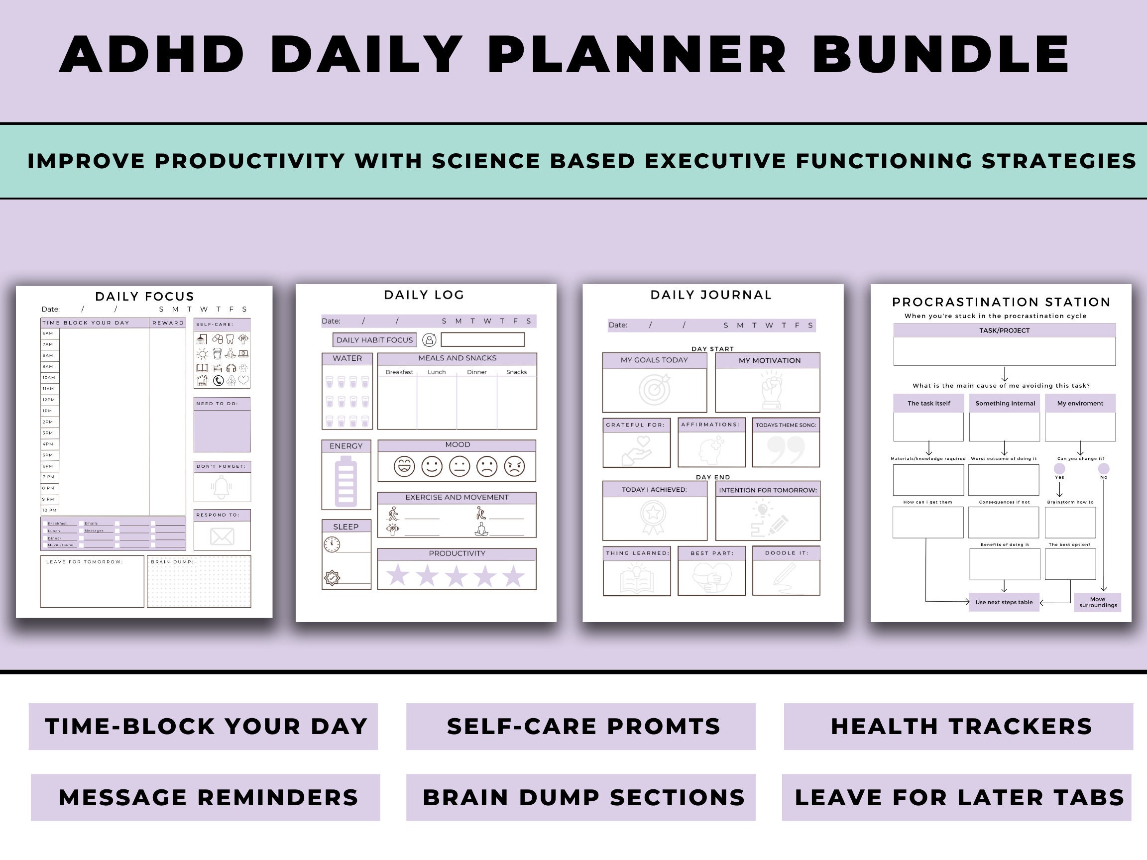 ADHD Daily Planner made by an Adhder to Do List PRINTABLE - Etsy