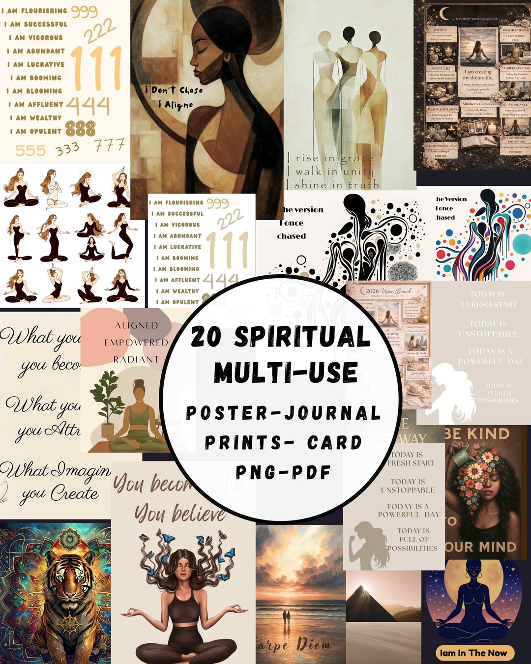 Spiritual Art Prints | Affirmation Posters, Journal Cards (PDF/PNG ...